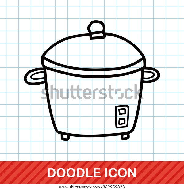 Rice Cooker Doodle Stock Vector (Royalty Free) 362959823 | Shutterstock