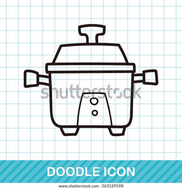 Rice Cooker Doodle Stock Vector (Royalty Free) 363529598 | Shutterstock