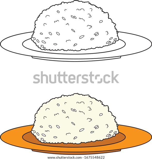 Rice Food Vector Drawing Outline Drawing: เวกเตอร์สต็อก (ปลอดค่า ...