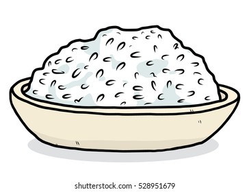 Rice On Dish Cartoon Vector Illustration Stock Vector (Royalty Free ...