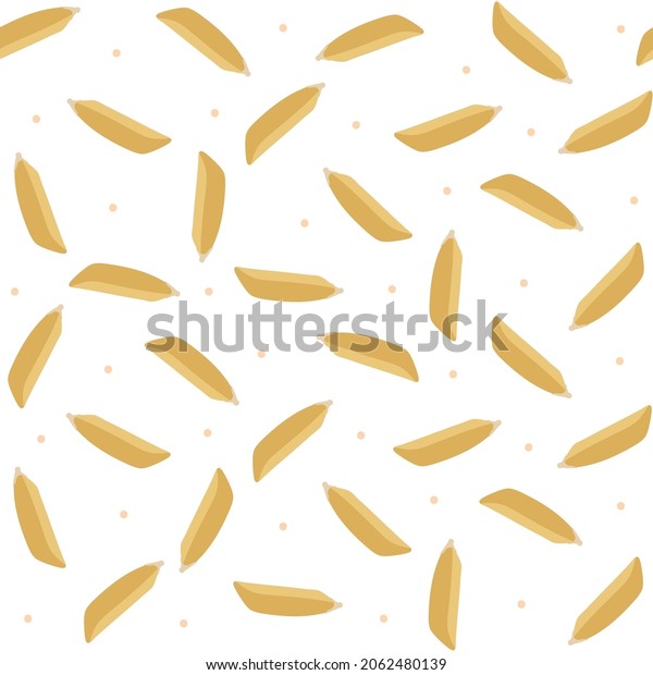 Rice Paddy Seamless Pattern Isolated On Stock Vector (Royalty Free ...