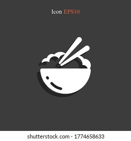 Rice Plate Icon Vector Illustration Eps Stock Vector (Royalty Free ...