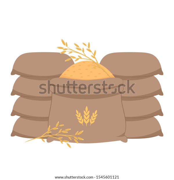 Rice Sack Cartoon Vector Rice Bag: เวกเตอร์สต็อก (ปลอดค่าลิขสิทธิ์ ...