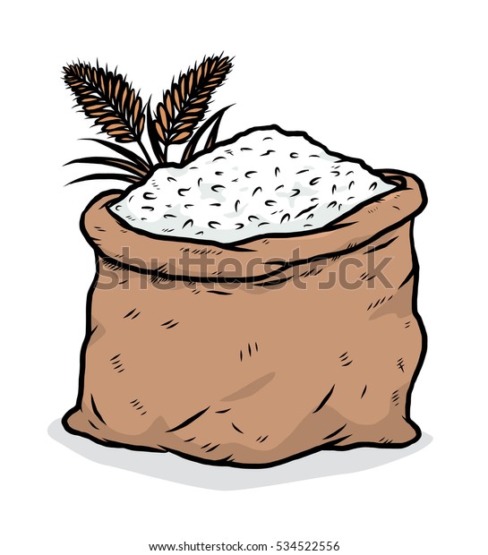Rice Sack Cartoon Vector Illustration Hand: vetor stock (livre de ...