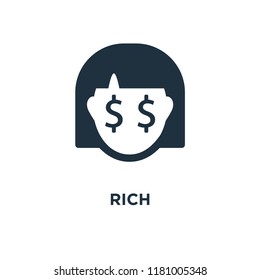 Rich Icon Black Filled Vector Illustration Stock Vector (Royalty Free ...