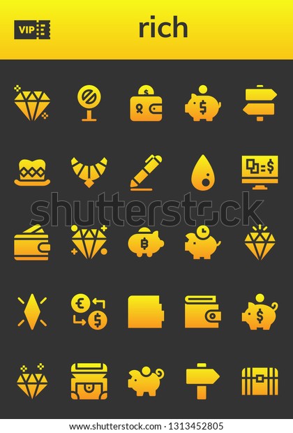 Rich Icon Set 26 Filled Rich Stock Vector (Royalty Free) 1313452805 ...