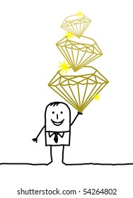 Stick Figure Withe Diamond Stock Vector (Royalty Free) 1019487925