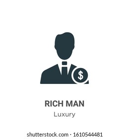 Rich Man Glyph Icon Vector On Stock Vector (Royalty Free) 1610544481 ...