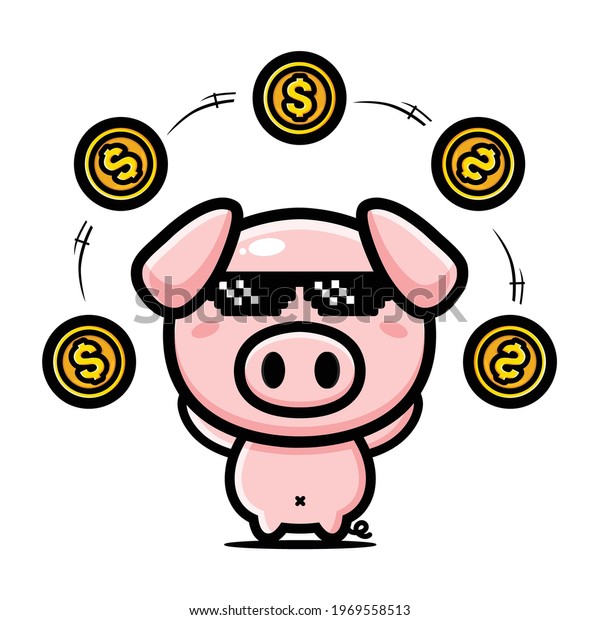 Rich Pig Mascot Character Design Stock Vector (Royalty Free) 1969558513 ...