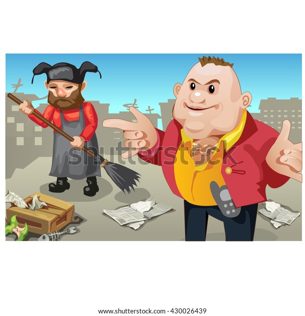Rich Thug Tired Janitor Vector Illustration Stock Vector (Royalty Free ...