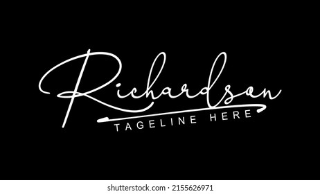 Richardson Elegant White Vector Name Signature Stock Vector (Royalty ...