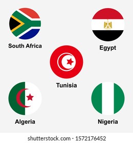 Richest African Countries Flags Icon Set Stock Vector (Royalty Free ...