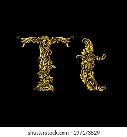 Raster Version Richly Decorated Letter T Stock Illustration 201304643 ...