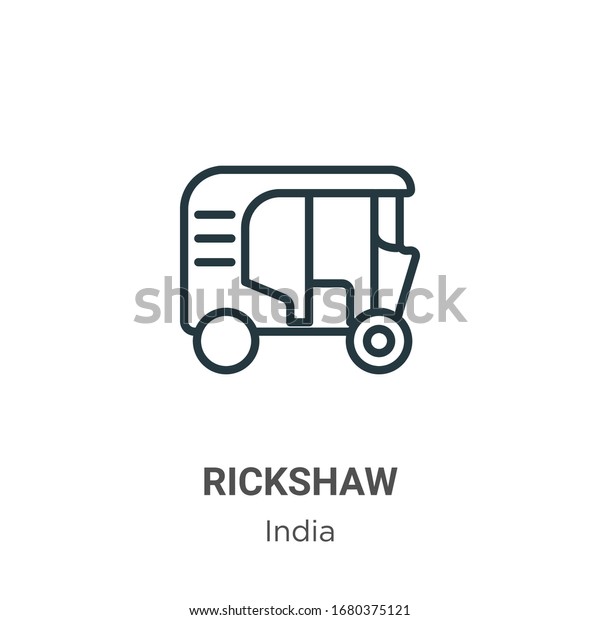 Rickshaw Outline Vector Icon Thin Line Stock Vector (Royalty Free ...