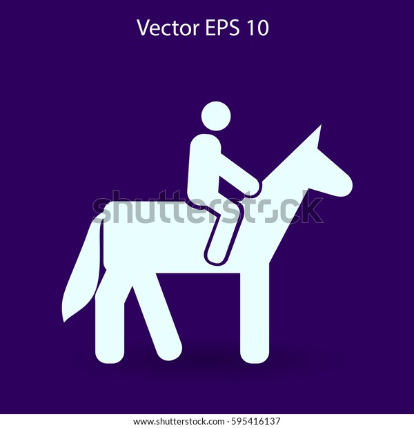 Riding Horse Vector Icon Stock Vector (Royalty Free) 595416137