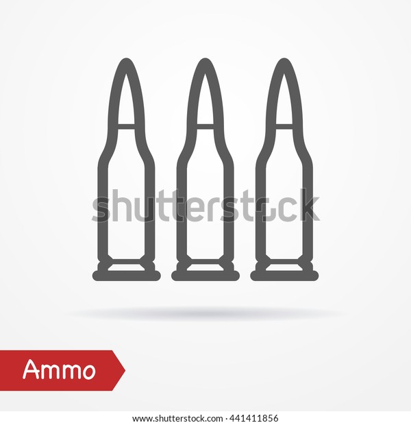 Rifle Ammo Line Style Typical Simplistic Stock Vector (Royalty Free ...