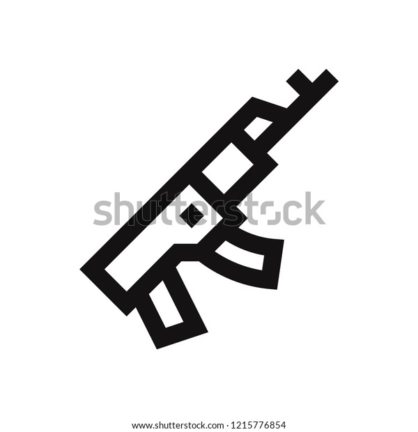 Rifle Vector Icon Gunweapon Symbol Stock Vector (Royalty Free) 1215776854
