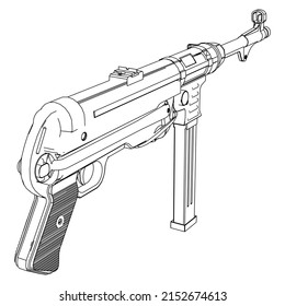 Rifle Vector Outline Isolated On White Stock Vector (Royalty Free ...