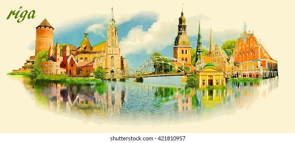 608 Riga sketch Images, Stock Photos & Vectors | Shutterstock