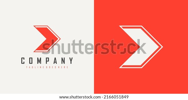 Right Arrow Logo Red Geometric Arrow Stock Vector (Royalty Free ...