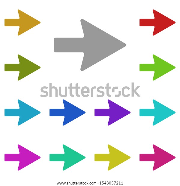 Right Arrow Multi Color Icon Simple Stock Vector (Royalty Free ...
