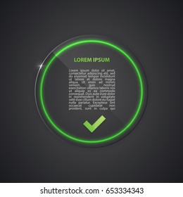 Right Check Mark On Glass Substrate: vector de stock (libre de regalías ...