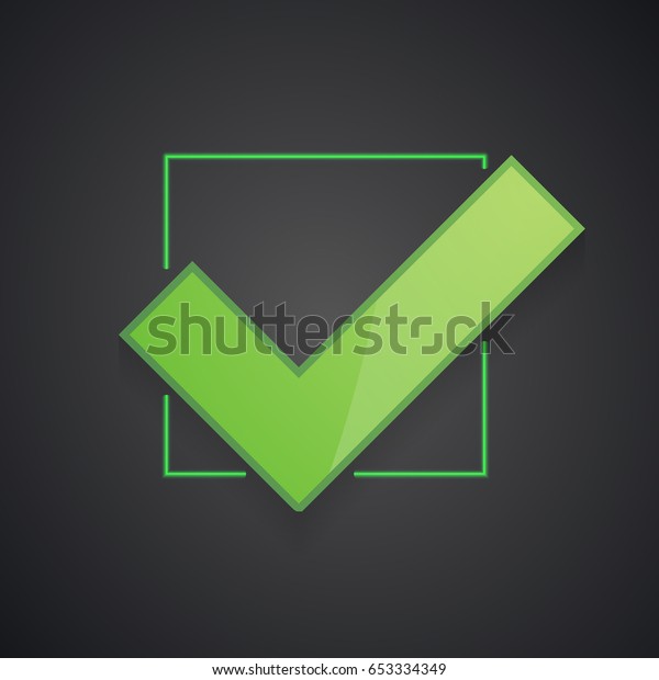 Right Check Mark On Glass Substrate Stock Vector (Royalty Free ...