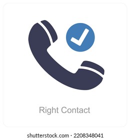 Right Contact Call Icon Concept Stock Vector (Royalty Free) 2208348041 ...