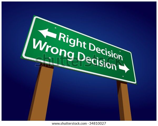 Right Decision Wrong Decision Green Road Stock Vector (Royalty Free ... Right Decision Wrong Decision Green Road Stock Vector (Royalty Free ...