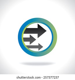 Right Direction Arrow Inside Circle Stock Vector (Royalty Free ...