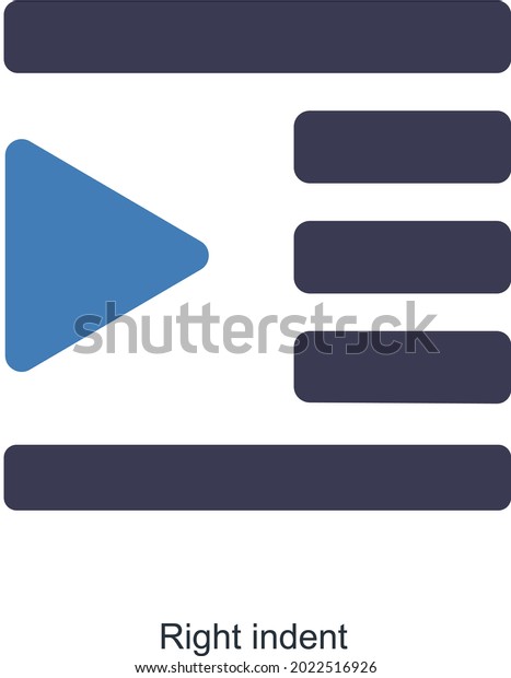 Right Indent Editing Tools Icon Concept Stock Vector (Royalty Free ...