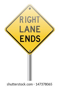 Right Land Ends Traffic Sign On Stock Vector (Royalty Free) 147378065 ...