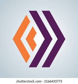 Right Left Arrow Logo Mustard Purple Stock Vector (Royalty Free ...