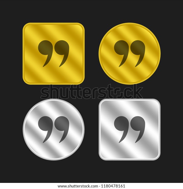 Right Quotes Symbol Gold Silver Metallic Stock Vector (Royalty Free ...