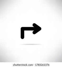 Right Side Arrow Icon Drop Shadow Stock Vector (Royalty Free ...