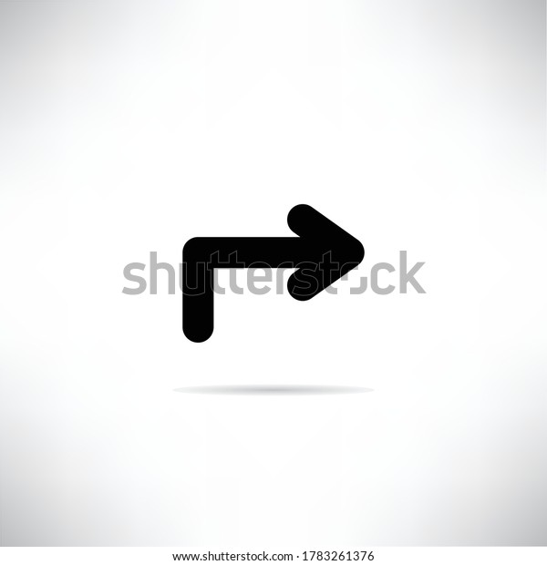 Right Side Arrow Icon Drop Shadow Stock Vector (Royalty Free ...