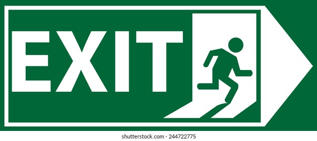 Right Side Emergency Exit Sign Vector Stock Vector (Royalty Free ...