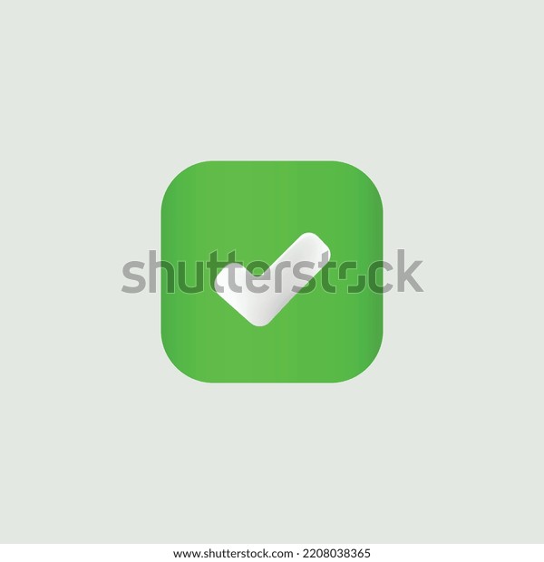 Rechtsklick Markieren Grüner Farbvektorgrüner Tick und: Stock ...