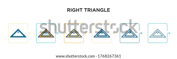 Right Triangle Vector Icon 6 Different Stock Vector (Royalty Free ...