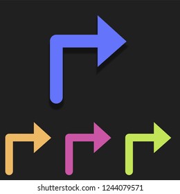 Right Turn Arrow Icon Multicolor Simple Stock Vector (Royalty Free ...