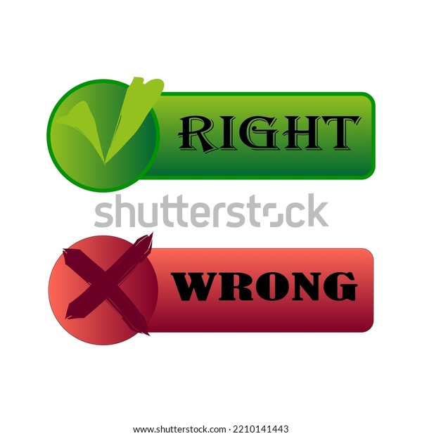 Right Wrong Plates Lettering Cross Check Stock Vector (Royalty Free ...