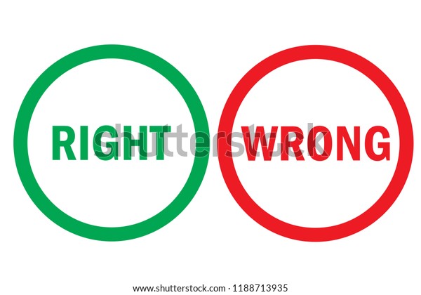 Right Wrong Positive Negative Assessment Red Stock Vector (Royalty Free ...