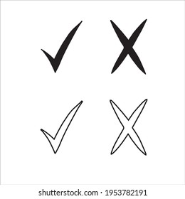 Right Wrong Symbol Illustration Vector Hand Stock Vector (Royalty Free ...