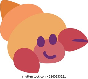 Rightfacing Hermit Crab Deformed Illustration Stock Vector (Royalty ...