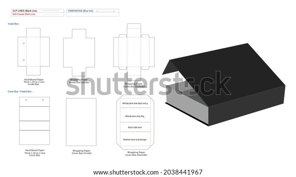 Rigid Box Dieline Template Magnetic Closure Stock Vector (Royalty Free ...