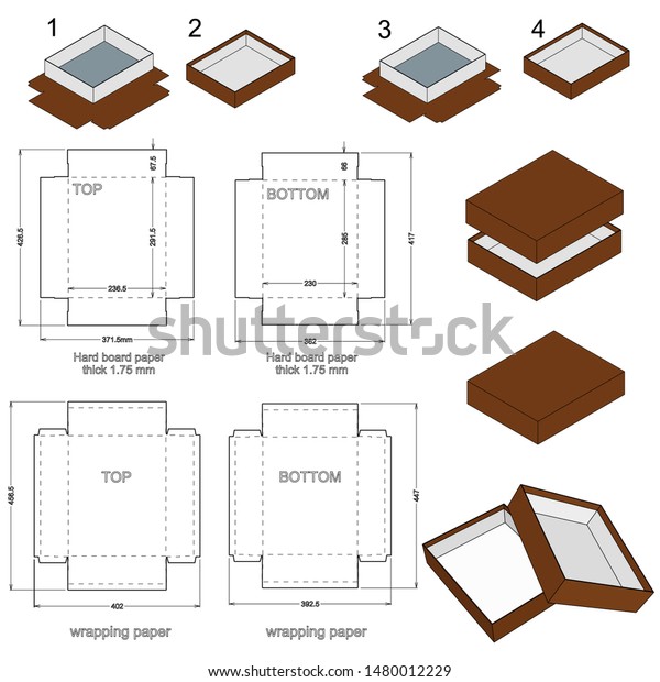 Rigid Box Top Bottom Hard Board 库存矢量图（免版税）1480012229 | Shutterstock