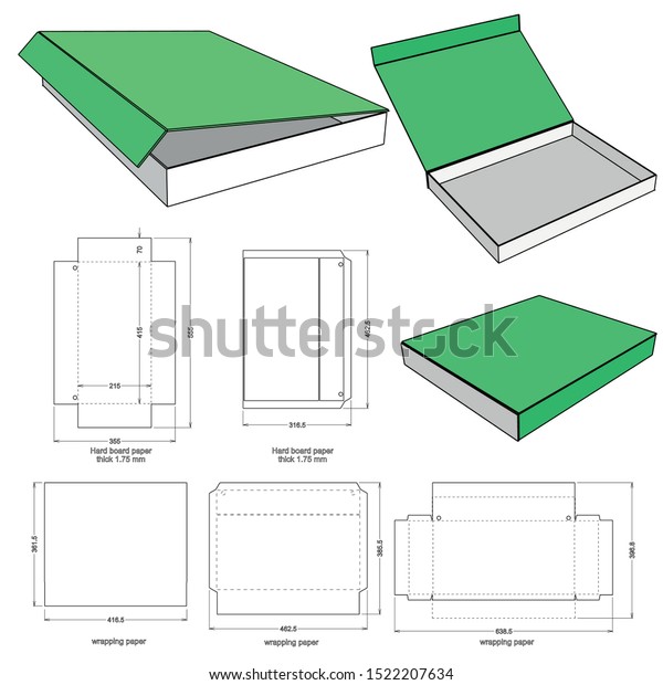 Rigid Magnet Box Template Hard Board: เวกเตอร์สต็อก (ปลอดค่าลิขสิทธิ์ ...