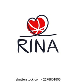 Rina Calligraphy Name Vector Illustration Stock Vector (Royalty Free ...