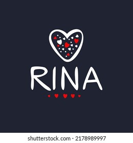 Rina Calligraphy Name Vector Illustration Stock Vector (Royalty Free ...