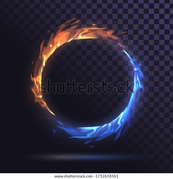 Ring Blue Red Flame Round Burning Stock Vector (Royalty Free ...